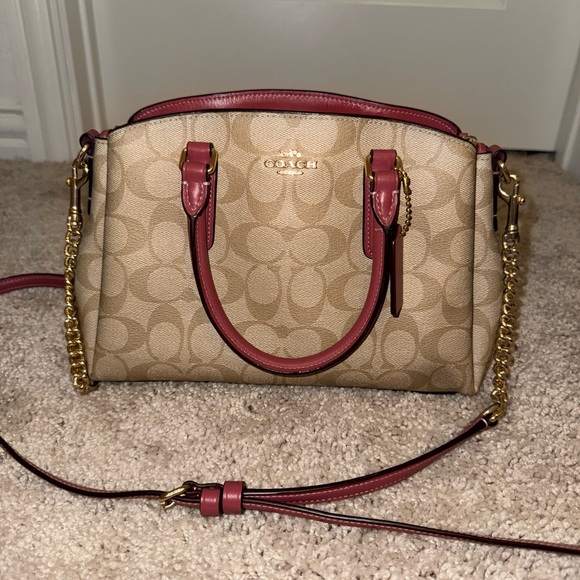 Coach | Bags | Coach Pink Carryall In Signature Canvas | Poshmark